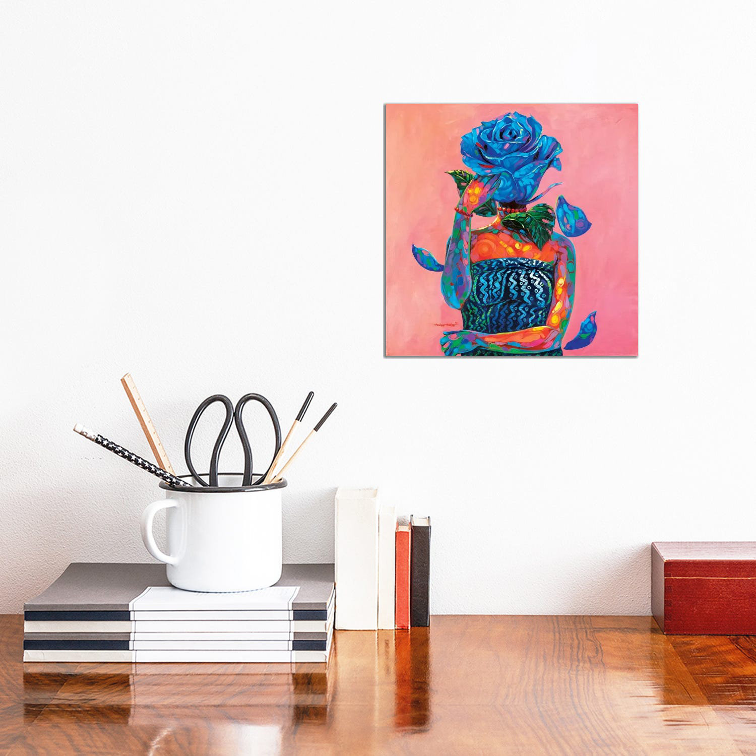 East Urban Home Lady Blue by Akintayo Akintobi - Painting Print | Wayfair